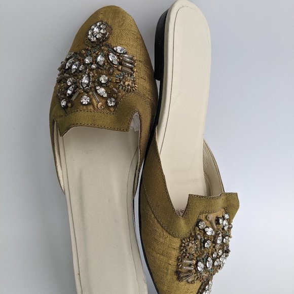 SAACHI | Shoes | Saachi Silk Embroidered Mules | Poshmark